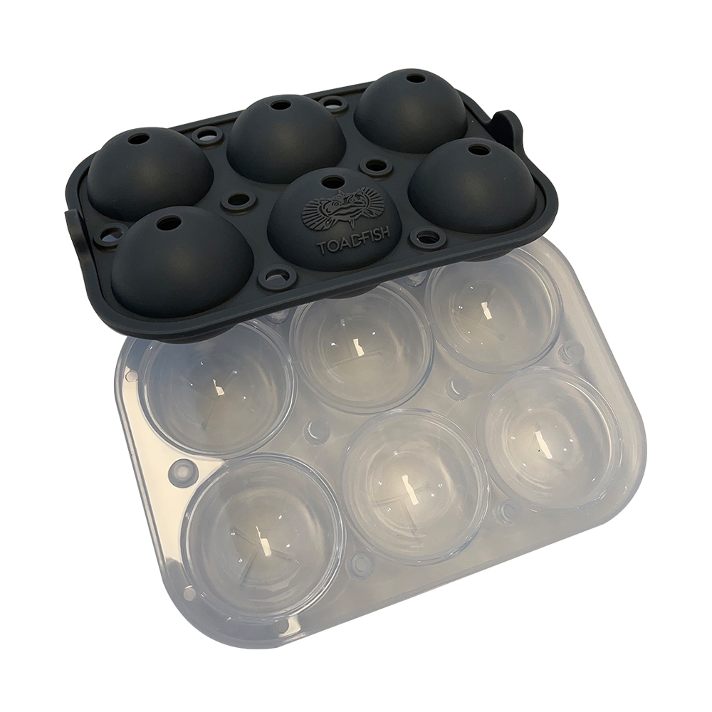 Silicone 6-Pack Ice Ball Freezer Tray – Outside and In