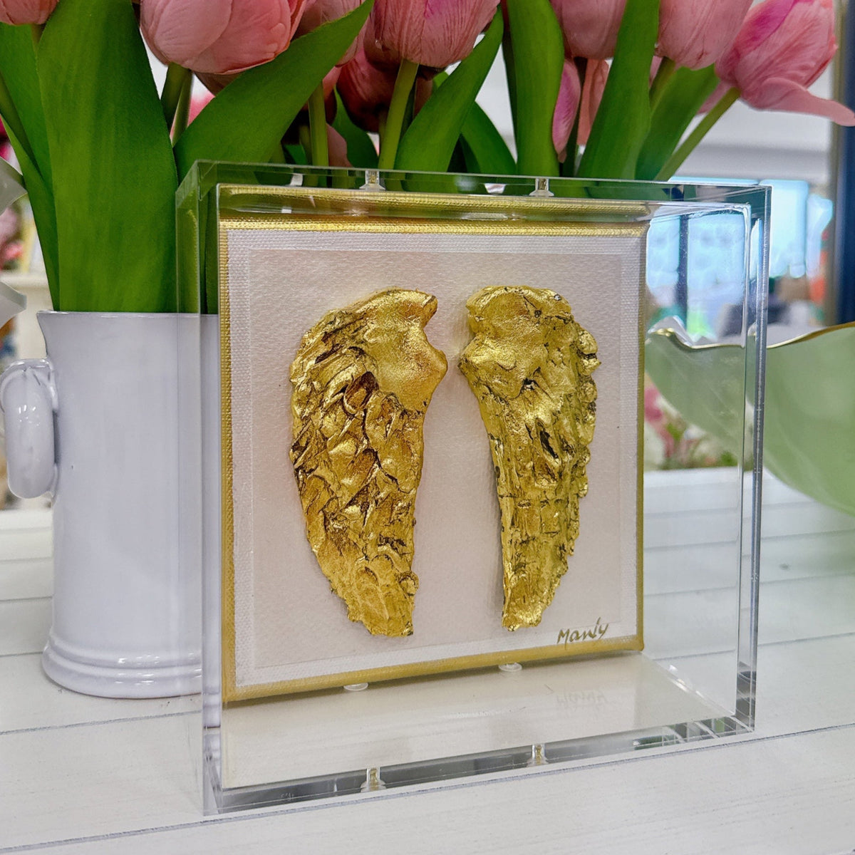 Guardian Angel Wings in Shadow Box – Outside and In